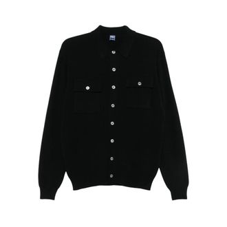 Fedeli Cardigan &agrave; col classique - Homme - Pulls - Noir - Taille: 3XL