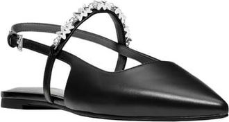 Michael Kors Sling-back d&eacute;tails en monogramme en cuir de vache