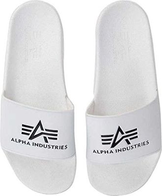 Alpha Industries Alpha Industries Slider Tongs Confortables pour Hommes Plate-Forme, White, 36 EU