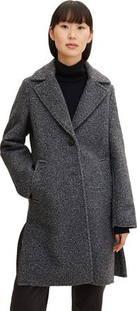 Tom Tailor Damen Basic Mantel 1032458, 30281 - Evident Anthracite Melange, S