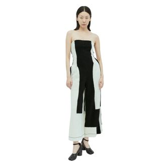 Issey Miyake Geradliniger- gefr&auml;ster Jumpsuit - - Jumpsuits & Playsuits - Damen - Wei&szlig; - L