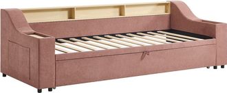 Vente-Unique Doppelbett mit Lattenrost &ntilde; 2 x 80 x 200 cm &ntilde; Rosa &ntilde; Oravaya