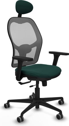 Piqueras y Crespo Ergonomischer Stuhl mit 3D-Armen, h&ouml;henverstellbare Lendenwirbelst&uuml;tze und festes Kopfteil, ausgestattet mit Syncro/Traslack und injiziertem Schaumsto