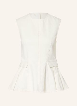 Rotate Rotate Jeanstop Peplum Mit Plissees weiss