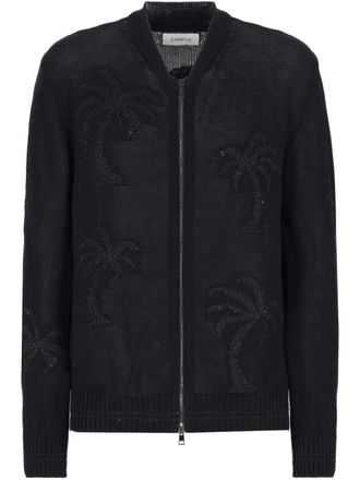 Laneus veste à motif palmier brodé - Noir