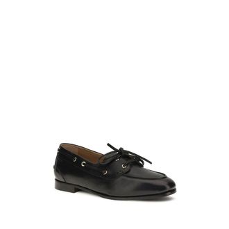 Bally Womens Black Calf Leather Bos Taurus Slip-On Loafers