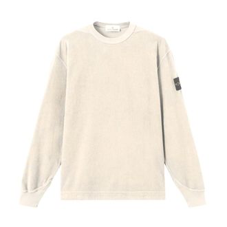 Stone Island SweaT-shirt en velours c&ocirc;tel&eacute; - Homme - Sweatshirts et sweats &agrave; capuche - Beige - Taille: M