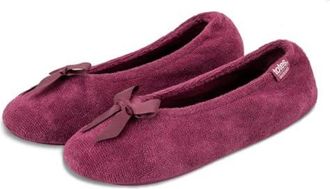 Isotoner Chaussons ballerines en éponge pour femme