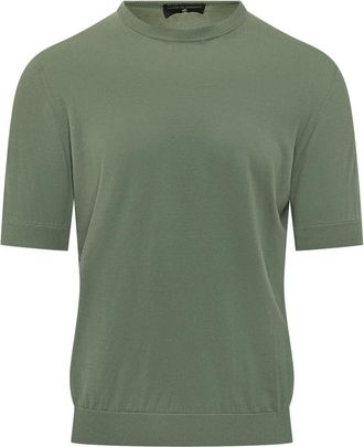 FILIPPO DE LAURENTIIS Homme, Pulls, Vert, Taille: M Pull En Maille Col Rond Coton Cr&ecirc;pe