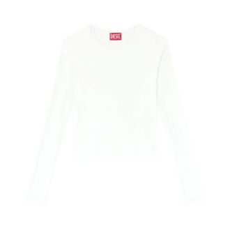 Diesel T-shirt &agrave; manches longues fronc&eacute; - Femme - Tops - Blanc - Taille: 40 FR