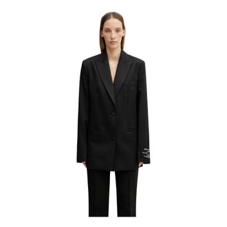 Off-white Tomboy Label Einreiher-Sakko - - Jackets - Damen - Schwarzk - M