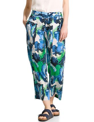 Cecil Damen B377901 7/8 Hose mit Print, Vanilla White, XXL/26L