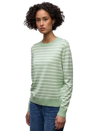 Street One Gestreifter Pullover Pale Mint Green 46