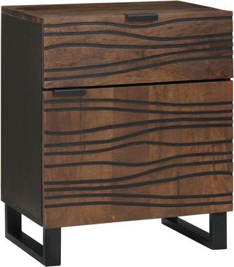 vidaXL Nachttisch Walnuss 50 x 33 x 60 cm massives Mangoholz Vidaxl