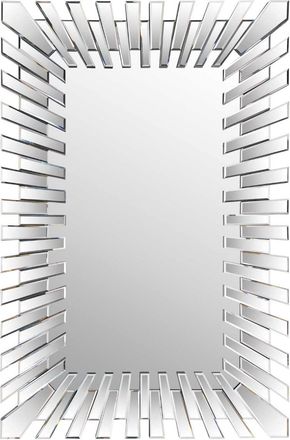 MirrorOutlet Milton Manor Wandspiegel, modern, einzigartig, 3-dimensional, Sonnenstrahlung, aus Glas, venezianisch, rechteckig, 120 x 80 cm