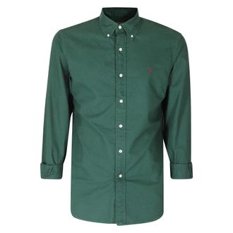Polo Ralph Lauren Custom Fit Garment-Dyed Oxford Hemd - - Shirts - Herren - Gr&uuml;n - XL
