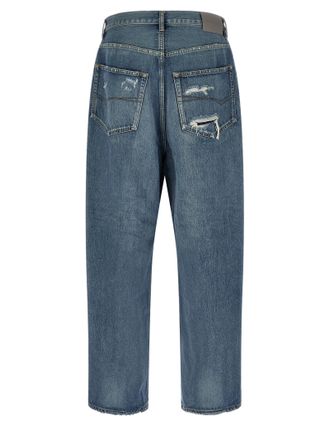 Balenciaga Mens Blue Cotton Relaxed Fit Jeans Clothing