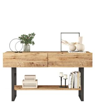 Hanah Home Console en bois ML23 - 138 x 43 x 75 cm - Beige