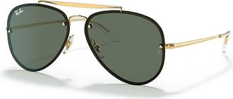 Ray-Ban Blaze Aviator Sonnenbrillen Arista Gold Fassung Grün Glas 61-13