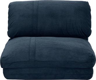Miliboo Sessel, 1-Sitzer, ausklappbar, aus Cordstoff, Dunkelblau