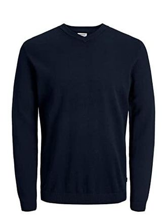 Jack & Jones Jack & Jones Pull tricoté col en V pour homme, Bleu foncé (bleu marine)., M