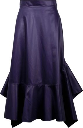 Hermès jupe mi-longue à ourlet plus long au dos - Bleu