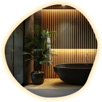 Tulup Tulup - Miroir lumineux de salle - Miroir led - Miroir avec &eacute;clairage (Chaude 3000K) - 77x77 cm - Miroir led r&eacute;tro-&eacute;clairage