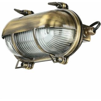 Licht-Erlebnisse Lichterlebnisse 435 BRASS ANTIQUE 9725 Au&szlig;enwandleuchte E27 Messing-antik, Klar, Transparent