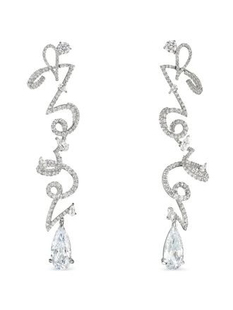 Anabela Chan boucles doreilles Script en or blanc 18ct &agrave; diamants - Argent