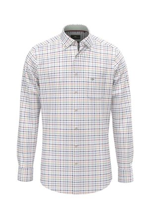 Fynch-Hatton Hemd aus Baumwolle mit mehrfarbigem Karomuster und Button-Down-Kragen Berry/L