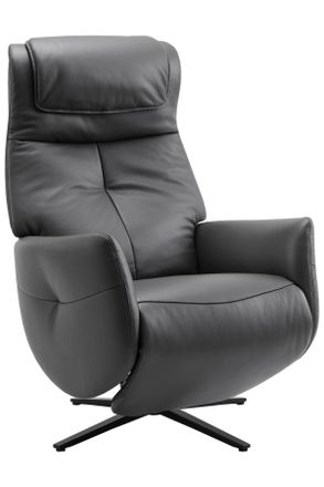 Xora Massagesessel, Schwarz, Dunkelgrau, Metall, Textil, Leder, Echtleder, Rindleder, 77x113x86 cm, Relaxfunktion, Liegefunktion, Netzbetrieb, Massagefunkt