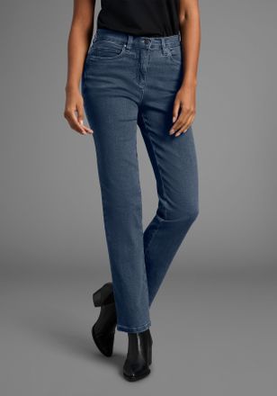 Arizona Gerade Jeans ARIZONA Annett, Damen, Gr. 17, K + L Gr, blau (blau stone), Jeans, Obermaterial: 98% Baumwolle, 2% Elasthan, clean, Basic, normal lang, J