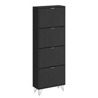 Vicco Schuhschrank Helge, Schuhregal, Schwarz, 60 x 166.7 cm 4 F&auml;cher