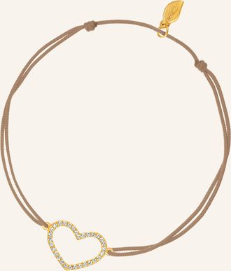 Leaf Freundschaftsarmband Heart Aus 18 Karat Gelbgold Mit Diamanten beige