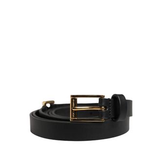 Dolce & Gabbana Homme, Accessoires, Noir, Taille: ONE Size Leather Classic Metal Buckle Belt