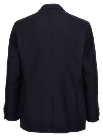 Etro Jacquard Cotton-Wool Blazer - Black
