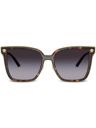 Versace lunettes de soleil &agrave; plaque medusa - Marron