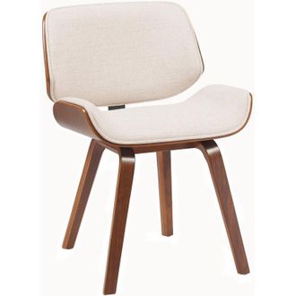 Clp Chaise de salle &agrave; manger Beverley Tissu Noyer / Cr&egrave;me