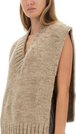 Maison Margiela Knitted Alpaca Vest - Beige