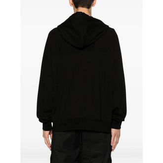 Rick Owens Organic Cotton Zip-Through Hoodie - Black