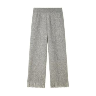 Alanui Kaschmir-Mix Fransensaum Hose - - Trousers - Damen - Grau - M