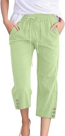 Generic Pantalon en coton et lin pour femme - Jambe large - Pantalon de plage d&eacute;t&eacute; confortable - Pantalon de yoga Palazzo - XIYU26061, camouflage, XXL