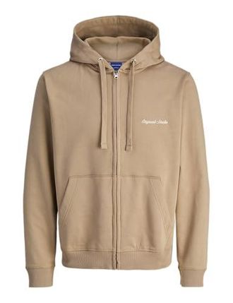 Jack & Jones Jack & Jones Jornorrebro EMB Noos Sweat zipp&eacute; &agrave; Capuche pour Homme, Mocha Meringue, XL