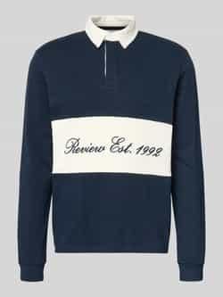 Review Regular Fit Langarm-Poloshirt mit Label-Stitching