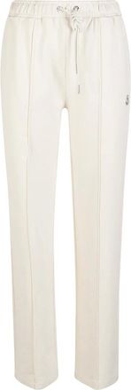 Moncler Femme, Pantalons, Blanc, Taille: 42 FR Pantalon de surv&ecirc;tement ample en coton