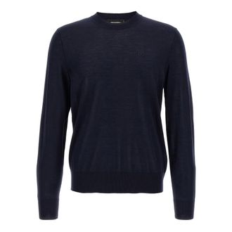 Dsquared2 Crew Neck Wool Sweater - - Knitwear - Herren - Blau - L