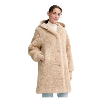 Marc O'Polo Manteau &agrave; capuche en fausse fourrure - Femme - Vestes - Beige - Taille: 36 FR