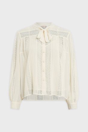 Gerard Darel Chemise en dentelle &agrave; col lavalli&egrave;re - CYRANA - Blanc
