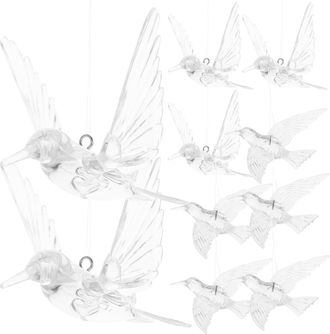 Cabilock 10 St&uuml;ck Acryl H&auml;ngeornamente Vogel Dekoration Transparent 14cm 10cm Kristall Anh&auml;nger f&uuml;r Hochzeiten Wohnzimmer