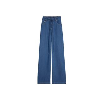 Suncoo Weite Bein Blaue Jeans mit Elastischem Bund - - Jeans - Damen - Blau - M
